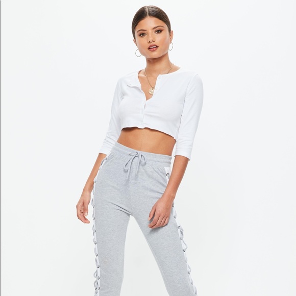 Missguided | Tops | Missguided White Crop Long Sleeve | Poshmark